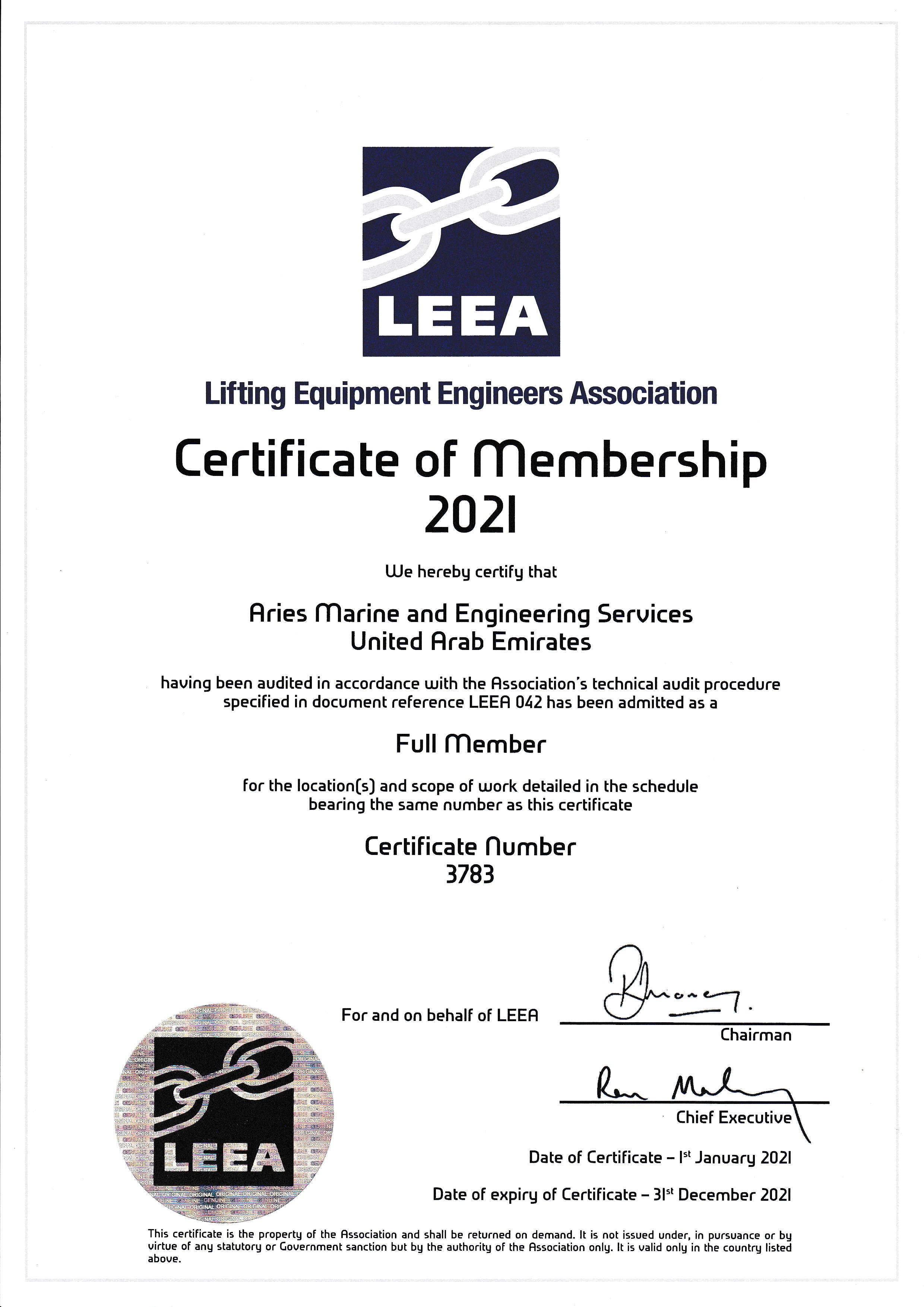 Marine Certificates | ISO | DNV | Approvals – Saudi Arabia | ARIES