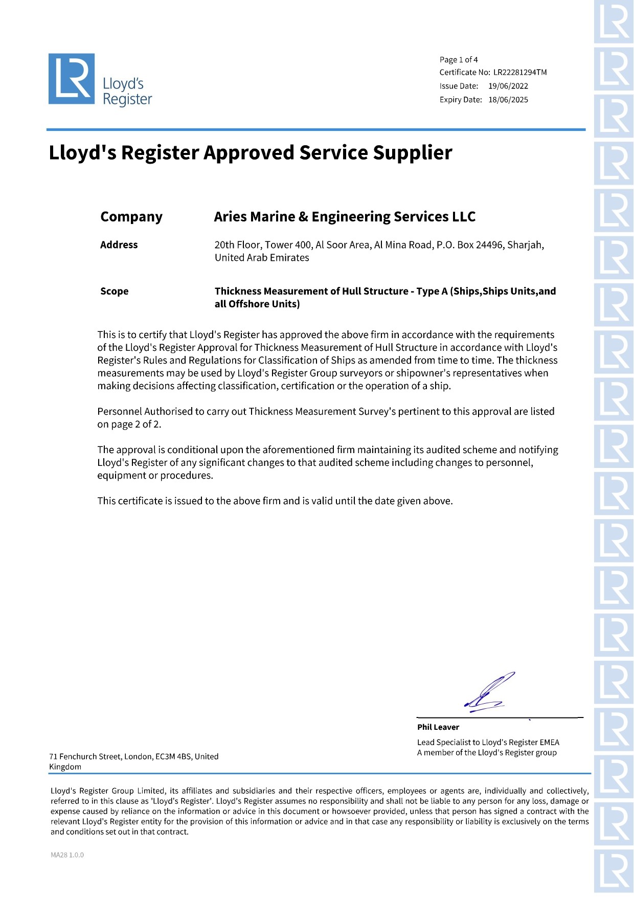 Marine Certificates | ISO | DNV | Approvals – USA | ARIES