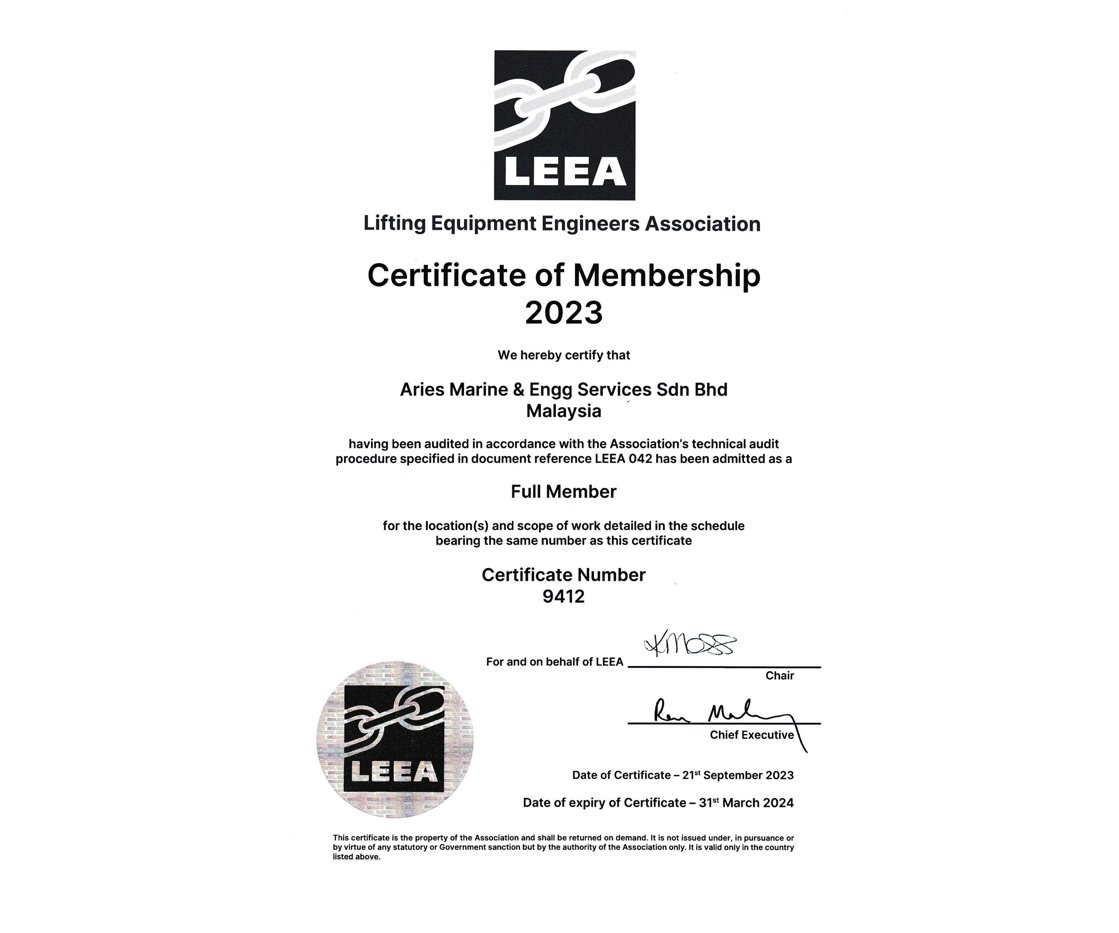 Marine Certificates | ISO | DNV | Approvals - UAE | ARIES